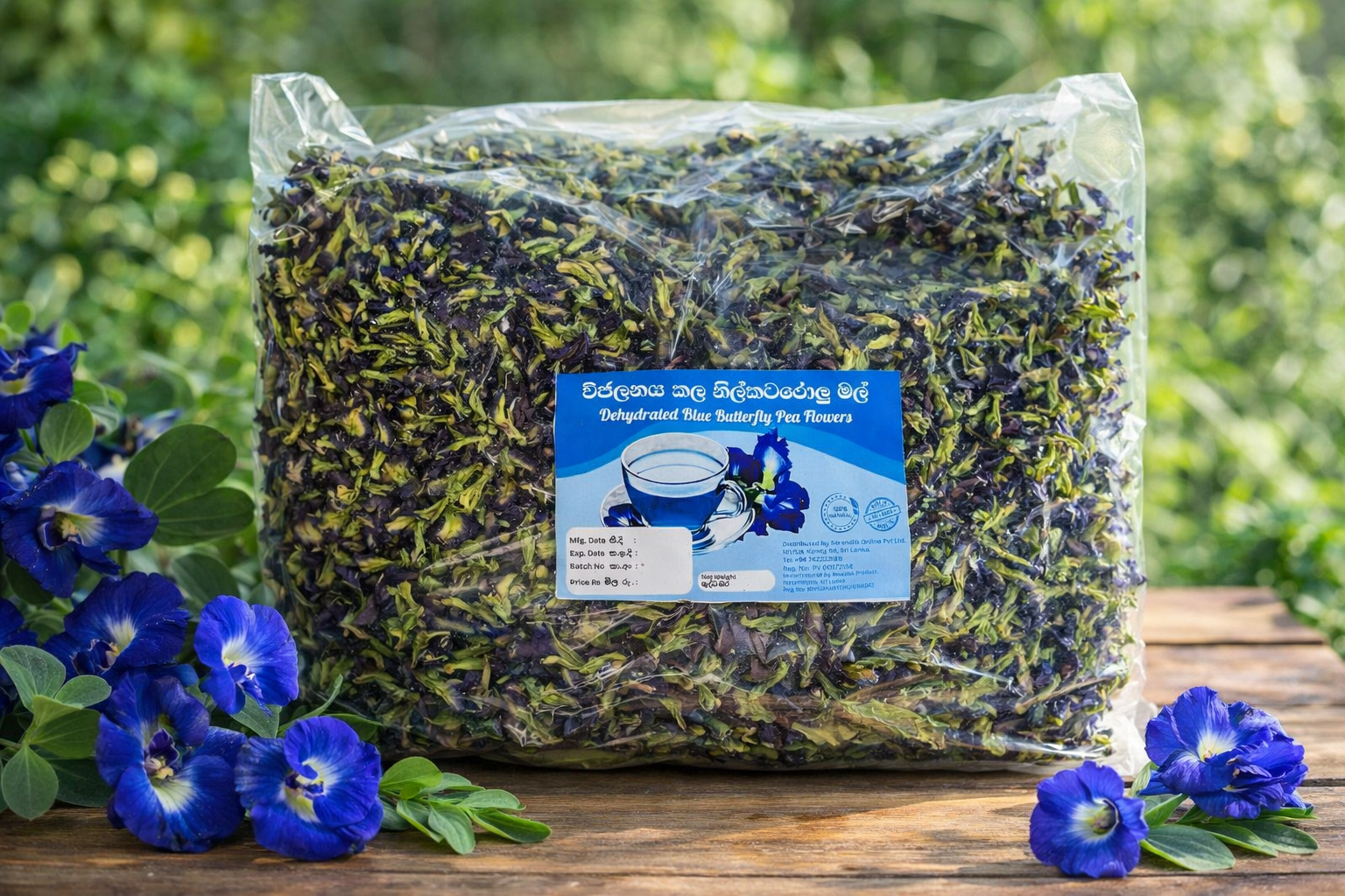 Dried Butterfly Blue Flowers -නිල් කටරොළු Serendib Online Shop ...